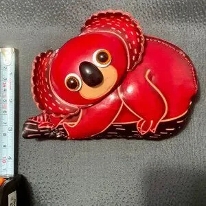 Handmade | Bags | Handmade Red Leather Koala Coin Purse Cute Animal ...